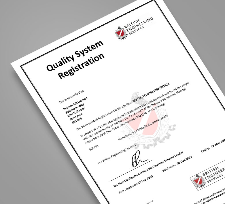 Type approved and certified Expansion Joints - BELMAN