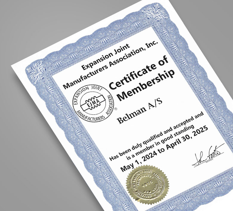 Type approved and certified Expansion Joints - BELMAN