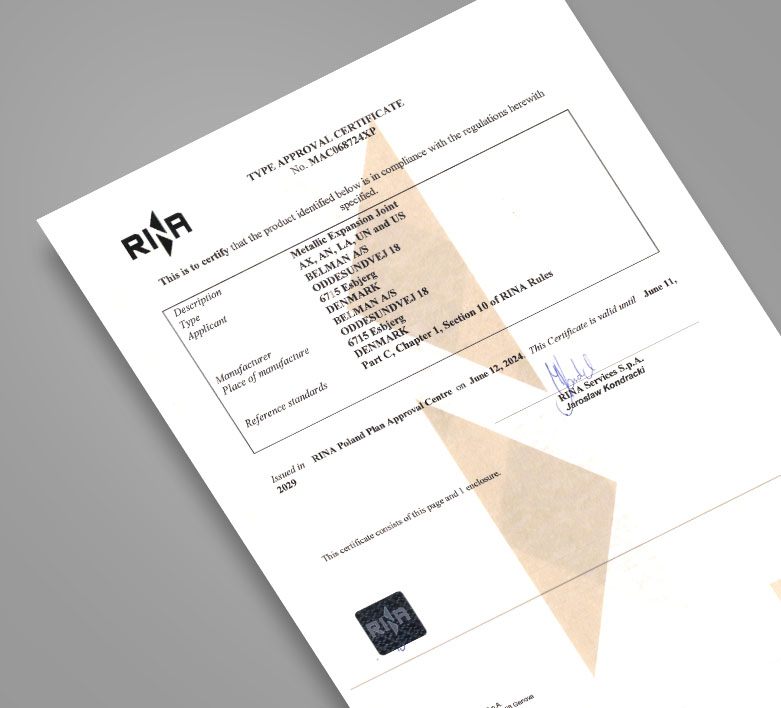 Type approved and certified Expansion Joints - BELMAN